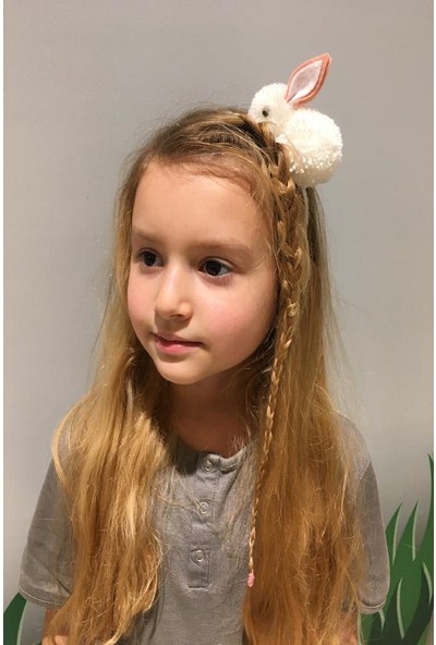 Bukalemun Company Kız Çocuk Beyaz Ponpon Tavşan Taç