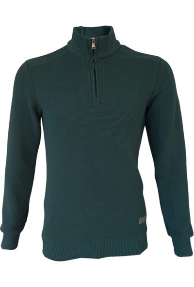 BK Butik Yeşil Dik Yakalı Fermuar Detaylı Erkek Sweatshirt BK Butik Yeşil Dik Yakalı Fermuar Detaylı Erkek Sweatshirt