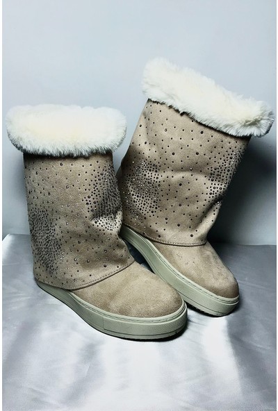 Modalist Dzy-08 7 cm Gizli Topuk Taşlı Kadın Bot Ayakkabı