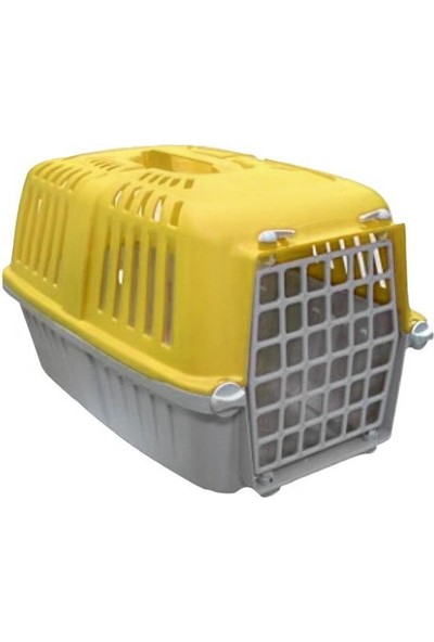 Mio Plastik Kapılı Kedi Köpek Taşıma Kabı Sarı Renk