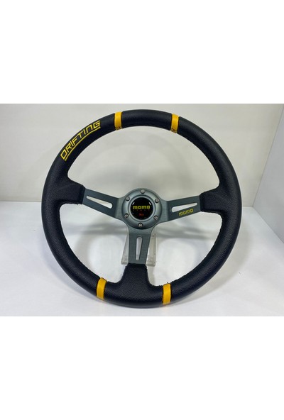 Momo Ofsetli Drift Spor Direksiyon (Siyah - Sarı) Momo Ofsetli Drift Spor Direksiyon (Siyah - Sarı)