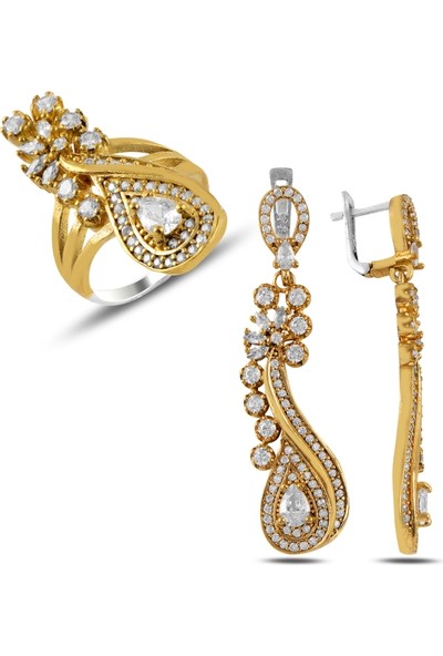 Gümüşhane Silver Zirkon Taşlı Otantik Set