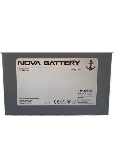 Nova Akü 12V 200 Ah Amper Marin Jel Akü