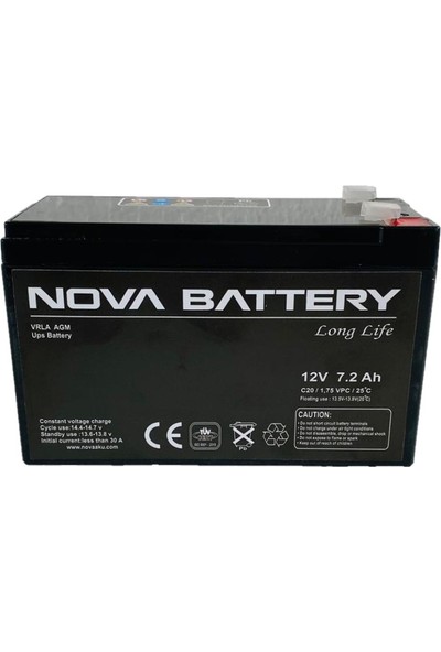 Nova Akü 12V 7,2 Ah Amper Kuru (Agm) Akü