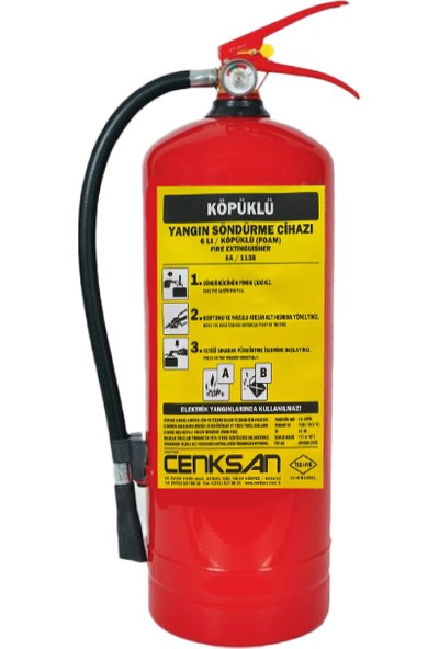 Cenksan Yangın Söndürücü Tüpü Köpüklü 6kg Cenksan Yangın Söndürücü Tüpü Köpüklü 6kg