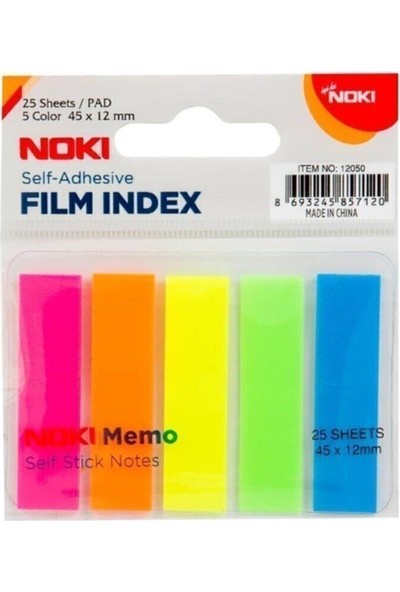 Noki Film Index Memo 5 Renk 12X45MM 25 Yp. 12050 Yapışkan Notluk Noki Film Index Memo 5 Renk 12X45MM 25 Yp. 12050 Yapışkan Notluk