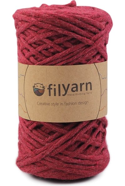 Filyarn Bordo Taranabilir Makrome, Pamuk Makrome - 2 mm Filyarn Bordo Taranabilir Makrome, Pamuk Makrome - 2 mm