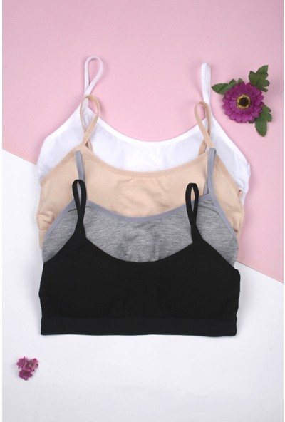 Ekle Sepete Ip Askılı Pedli Alıştırma Sütyeni 4'lü Ekle Sepete Ip Askılı Pedli Alıştırma Sütyeni 4'lü