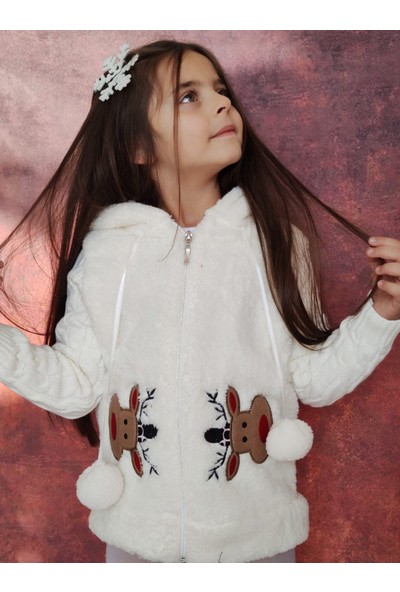 Çocuk Giyimde Moda Kız Çocuk Yılbaşı Konsept Hırka