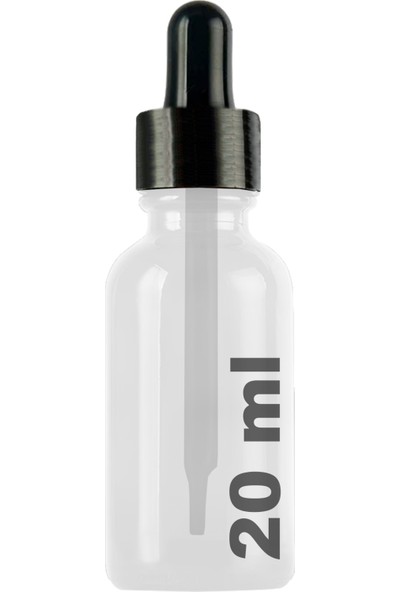 Afracam Şeffaf 20 ml Metal Siyah Sızdırmaz Kapaklı Dropper Damlalık Cam Şişe