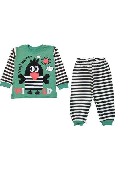 Süpermini Wild Kuş Baskılı Bebek Boy Pijama Takımı