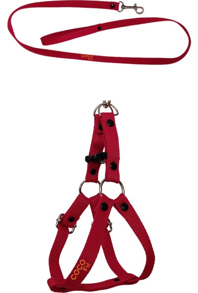 Coco Pet Köpek Göğüs Tasması Seti 4-11 kg Kırmızı Küçük ve Orta Irklar Için Gezdirme Ipi ile Birlikte Coco Pet Köpek Göğüs Tasması Seti 4-11 kg Kırmızı Küçük ve Orta Irklar Için Gezdirme Ipi ile Birlikte