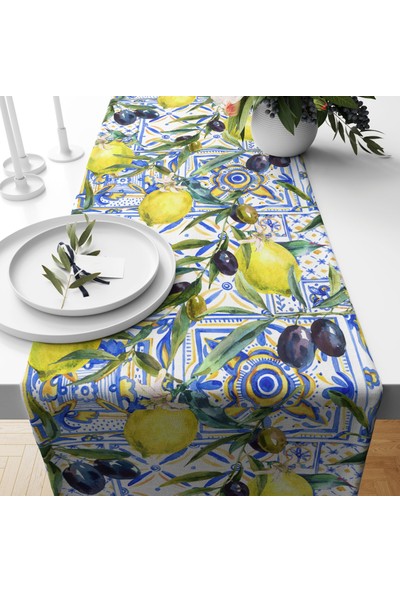 Ay Yıldız Dijital Şık ve Dekoratif Dijital Baskılı Runner Masa Örtüsü Ay Yıldız Dijital Şık ve Dekoratif Dijital Baskılı Runner Masa Örtüsü