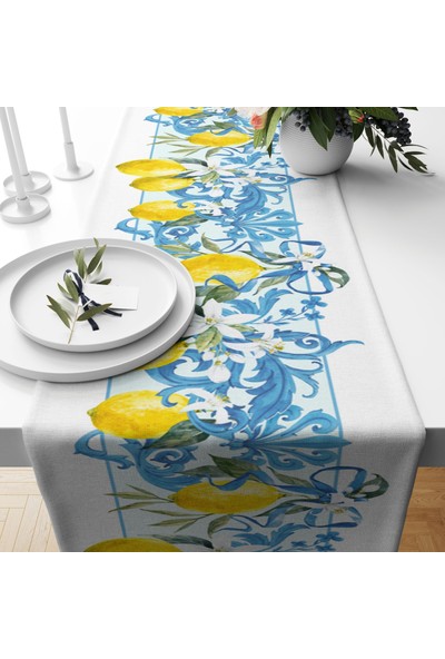 Ay Yıldız Dijital Şık ve Dekoratif Dijital Baskılı Runner Masa Örtüsü Ay Yıldız Dijital Şık ve Dekoratif Dijital Baskılı Runner Masa Örtüsü