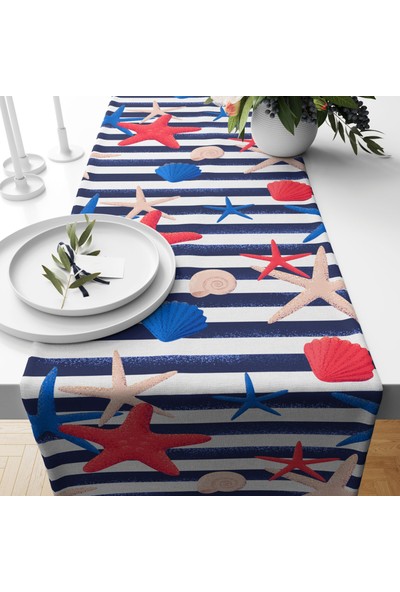 Ay Yıldız Dijital Şık ve Dekoratif Dijital Baskılı Runner Masa Örtüsü Ay Yıldız Dijital Şık ve Dekoratif Dijital Baskılı Runner Masa Örtüsü