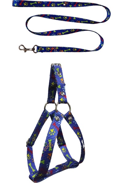 Coco Pet Köpek Göğüs Tasması Seti 4-11 kg Mavi Kemik Pati Desenliküçük ve Orta Irklar Için Gezdirme Ipi ile Birlikte Coco Pet Köpek Göğüs Tasması Seti 4-11 kg Mavi Kemik Pati Desenliküçük ve Orta Irklar Için Gezdirme Ipi ile Birlikte