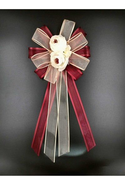 Ecrin Tuhafiye Hobi Bordo Krem Bohça Süsü