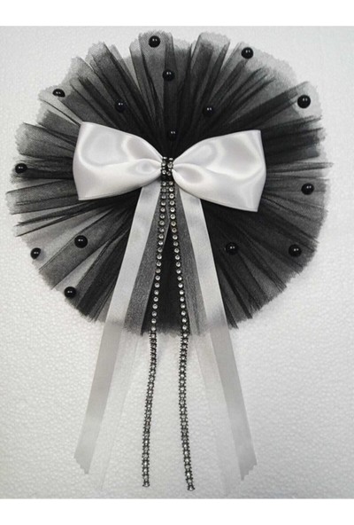 Ecrin Tuhafiye Hobi Beyaz Papyonlu Siyah Damat Bohça Süsü Ecrin Tuhafiye Hobi Beyaz Papyonlu Siyah Damat Bohça Süsü