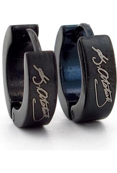 Enes Store Mustafa Kemal Atatürk Imzalı Çelik Küpe