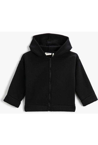Koton Basic Kapşonlu Sweat Hırka Fermuarlı Pamuklu Koton Basic Kapşonlu Sweat Hırka Fermuarlı Pamuklu