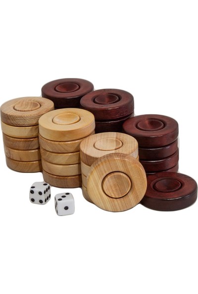 Helena Wood Art Şimşir Ahşap Tavla Pulu 35 mm Kese ve Zar Helena Wood Art Şimşir Ahşap Tavla Pulu 35 mm Kese ve Zar