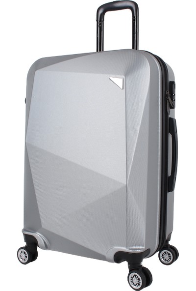 Bagacar 2022 Gümüş Aplus Dayanıklı Abs Orta Boy Valiz