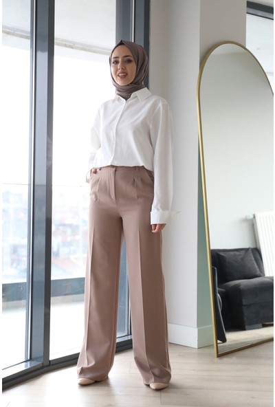 Foremia Retro Palazzo Pantolon-Vizon