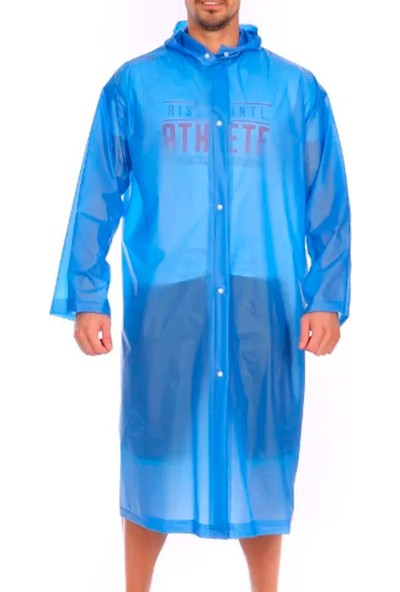By Marine Kadın Erkek Yağmurluk Kapüşonlu Çıtçıtlı Eva Mavi Yağmurluk BYMMRC881R08