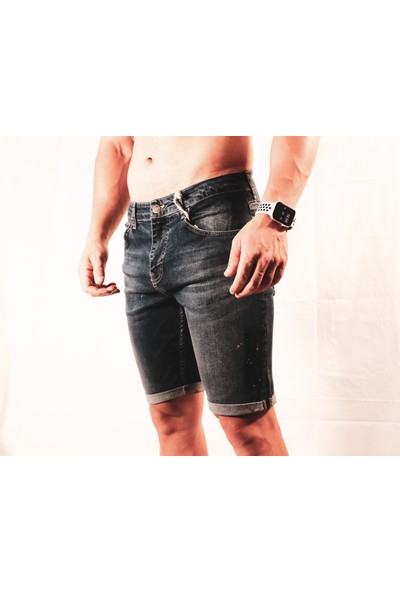 Eliesarelite Mavi Kot Slim Fit Erkek Şort