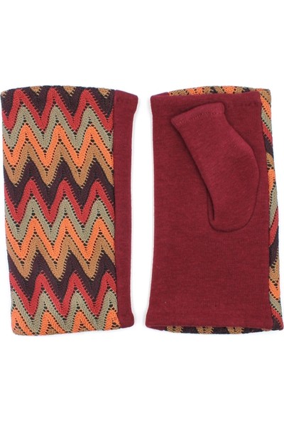Cappello Bordo Etnik Desen Parmaksız Polar Kadın Eldiven MWG2110590R03 Cappello Bordo Etnik Desen Parmaksız Polar Kadın Eldiven MWG2110590R03