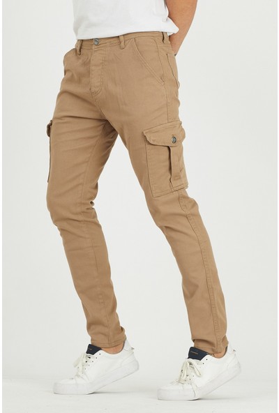 Damga Erkek Kargo Cep Pantolon Camel Damga Erkek Kargo Cep Pantolon Camel