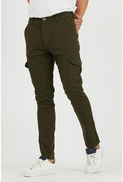 Damga Erkek Kargo Cep Pantolon Haki