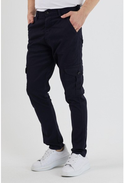 Damga Erkek Kargo Cep Pantolon Lacivert
