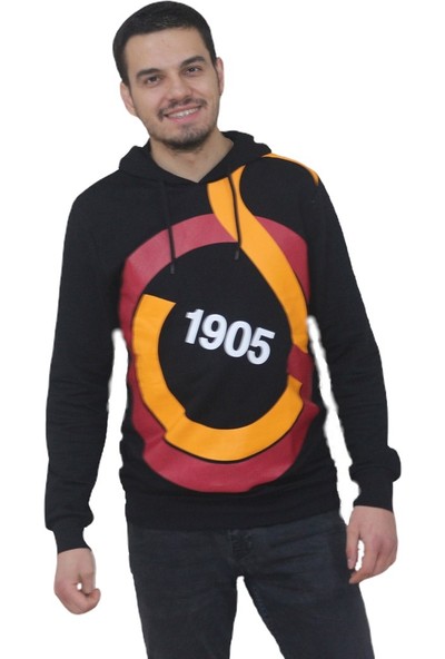 Galatasaray Lisanslı Büyük Logolu Siyah Sweatshirt