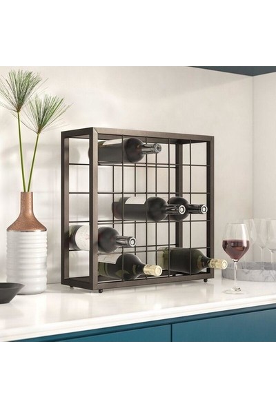 Picktonia Rustik Metal Şaraplık 25 Şişe Kapasiteli