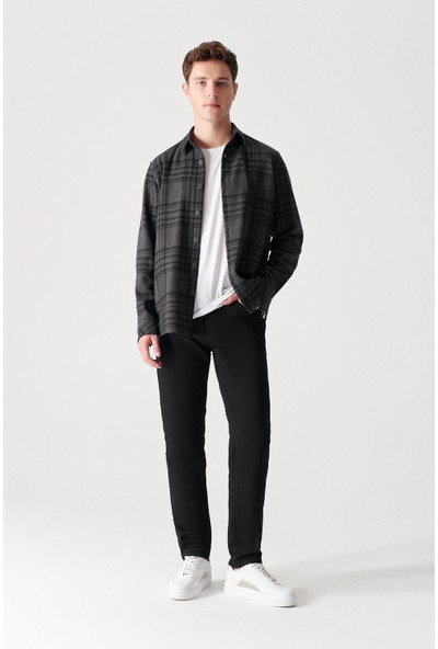 AVVA Erkek Siyah Slim Fit Jean Pantolon A12Y3510