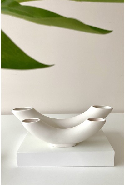 BAB Objects White Horn 2'li Obje Beyaz BAB Objects White Horn 2'li Obje Beyaz