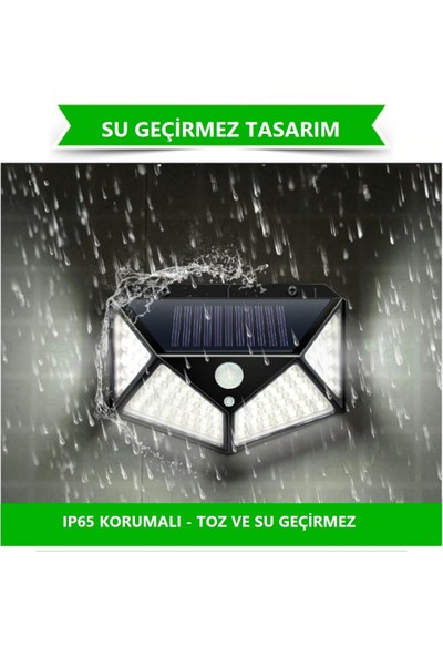Hareket Sensörlü Solar Güneş Enerjili Bahçe Lambası Dış Mekan Aydınlatma Aplik Kamp 100 LED Hareket Sensörlü Solar Güneş Enerjili Bahçe Lambası Dış Mekan Aydınlatma Aplik Kamp 100 LED