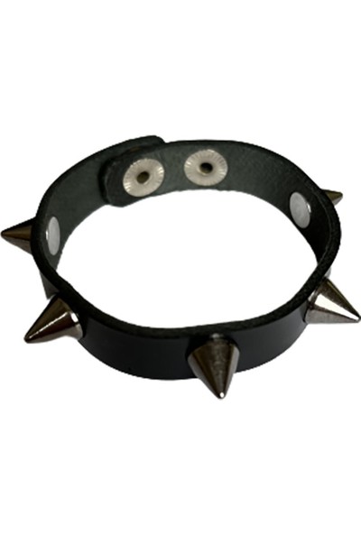 Metal Giyim 5 Uzun Spayklı Ince Deri Bileklik Metal Giyim 5 Uzun Spayklı Ince Deri Bileklik