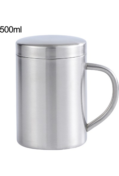 Farfi Isıya Dayanıklı Kapaklı Kahve Kupası - Gümüş (Yurt Dışından)