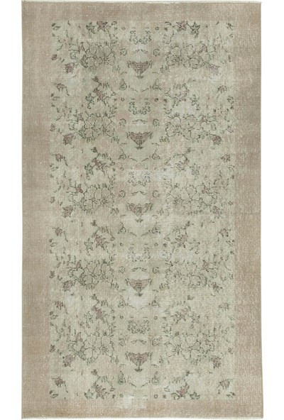 Bespoky Overdyed Bej 111X192 cm Nostaljik Boyalı Yün-Pamuk El Dokuma Alan Halısı