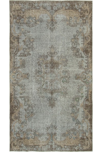 Bespoky Overdyed Gri 160X280 cm Nostaljik Boyalı Yün-Pamuk El Dokuma Alan Halısı