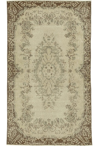 Bespoky Overdyed Bej 115X200 cm Nostaljik Boyalı Yün-Pamuk El Dokuma Alan Halısı