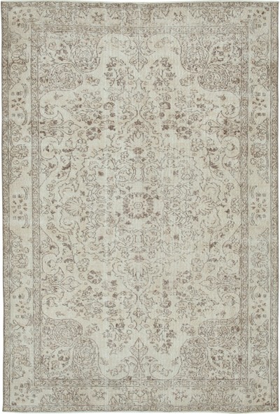 Bespoky Vintage Bej 180X264 cm Geleneksel Oryantal Yün-Pamuk El Dokuma Alan Halısı