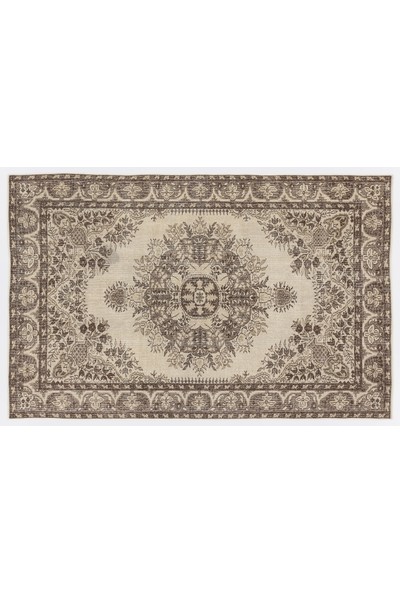 Bespoky Vintage Bej 167X262 cm Geleneksel Oryantal Yün Pamuk El Dokuma Alan Halısı