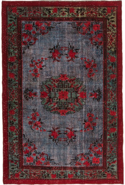 Carved Kırmızı 196X302 cm Geleneksel Oryantal Yün-Pamuk El Dokuma Alan Halısı