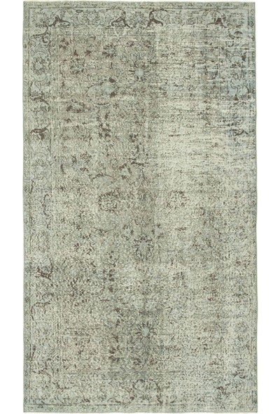 Bespoky Overdyed Gri 150X260 cm Nostaljik Boyalı Yün-Pamuk El Dokuma Alan Halısı