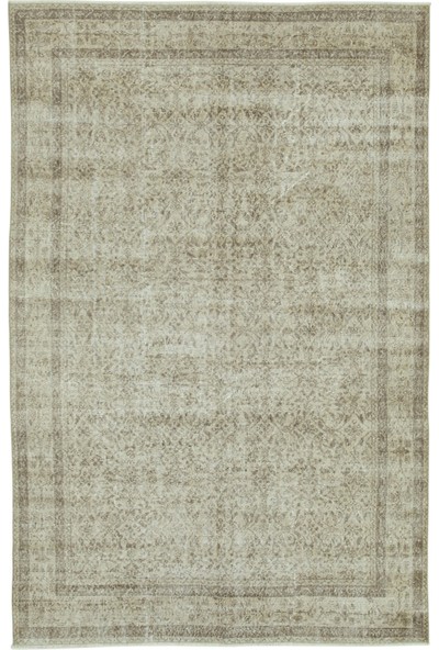 Bespoky Vintage Bej 196X301 cm Geleneksel Oryantal Yün-Pamuk El Dokuma Alan Halısı