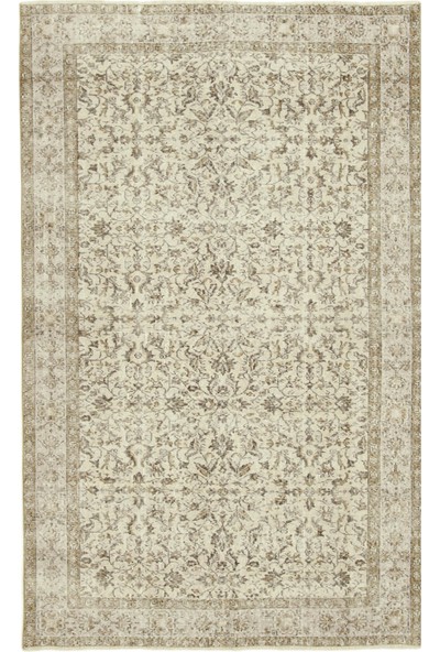 Bespoky Vintage Bej 173X277 cm Geleneksel Oryantal Yün-Pamuk El Dokuma Alan Halısı