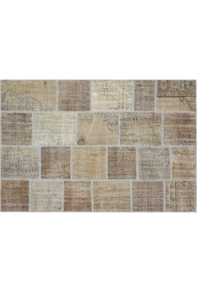 Bespoky Fourtypatch Bej 160X232 cm Patchwork Yün Pamuk El Dokuma Alan Halısı Bespoky Fourtypatch Bej 160X232 cm Patchwork Yün Pamuk El Dokuma Alan Halısı